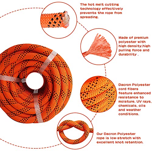 Snapklik.com : Elfinrm 1/2 In Double Braid Polyester Rope 100 FT Nylon ...