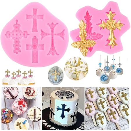 Amazon.com: 2 Pcs Cross Molds Silicone, Cross Silicone Molds for ...