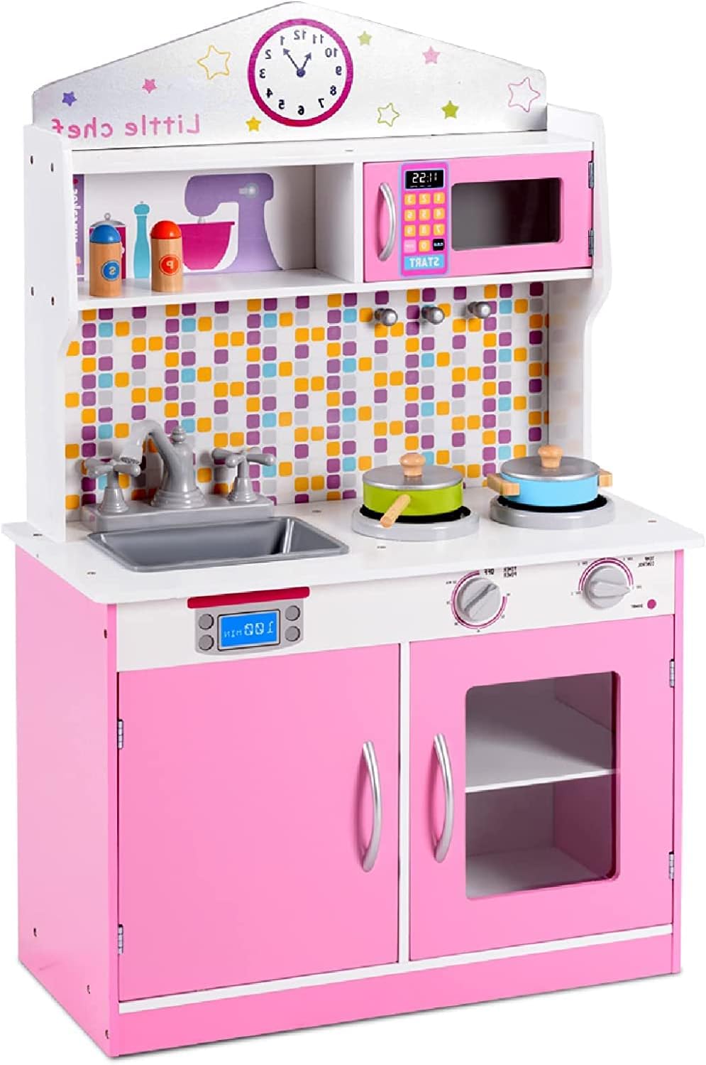 Amazon.com: HONEY JOY Kids Kitchen Playset for Girls, Pretend Play ...