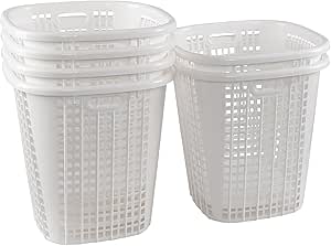 Amazon.com: Nicesh 6-Pack 45 L White Laundry Hamper, Plastic Large ...