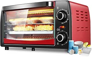 12L Electric Mini Oven Red Home Baking Box, with 30 ° C Wide-Area ...