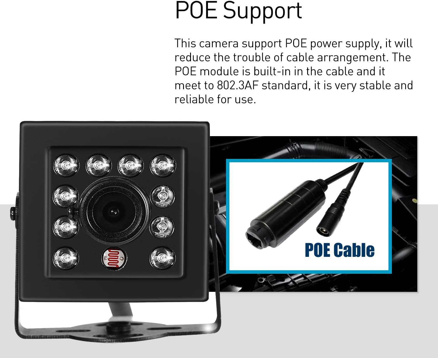 Mini POE IP Camera, HD 5MP 3.6mm Lens Indoor Security Camera 10PCS LEDs ...