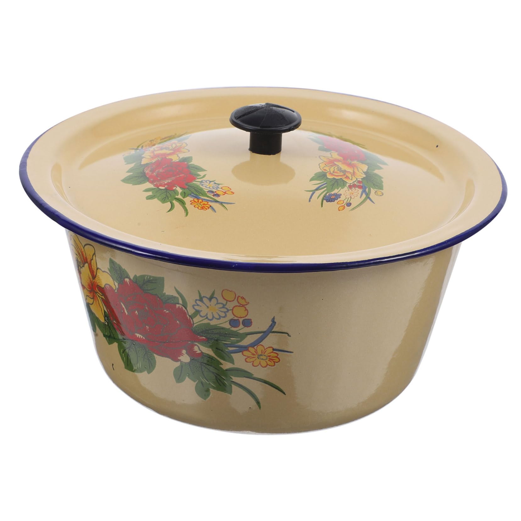Amazon.com | BRIGHTFUFU Vintage Enamel Mixing Bowl with Lid Enamelware ...