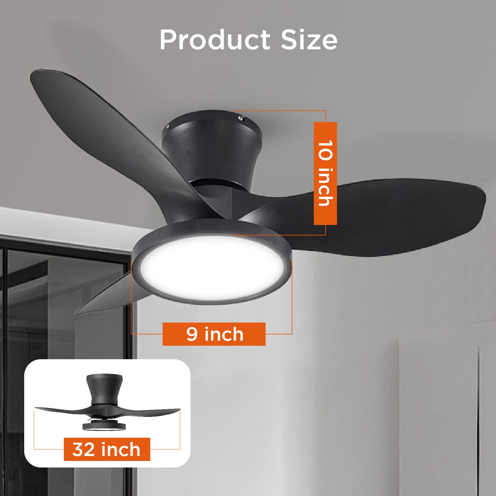 Snapklik.com : TALOYA 32 Inch Ceiling Fan