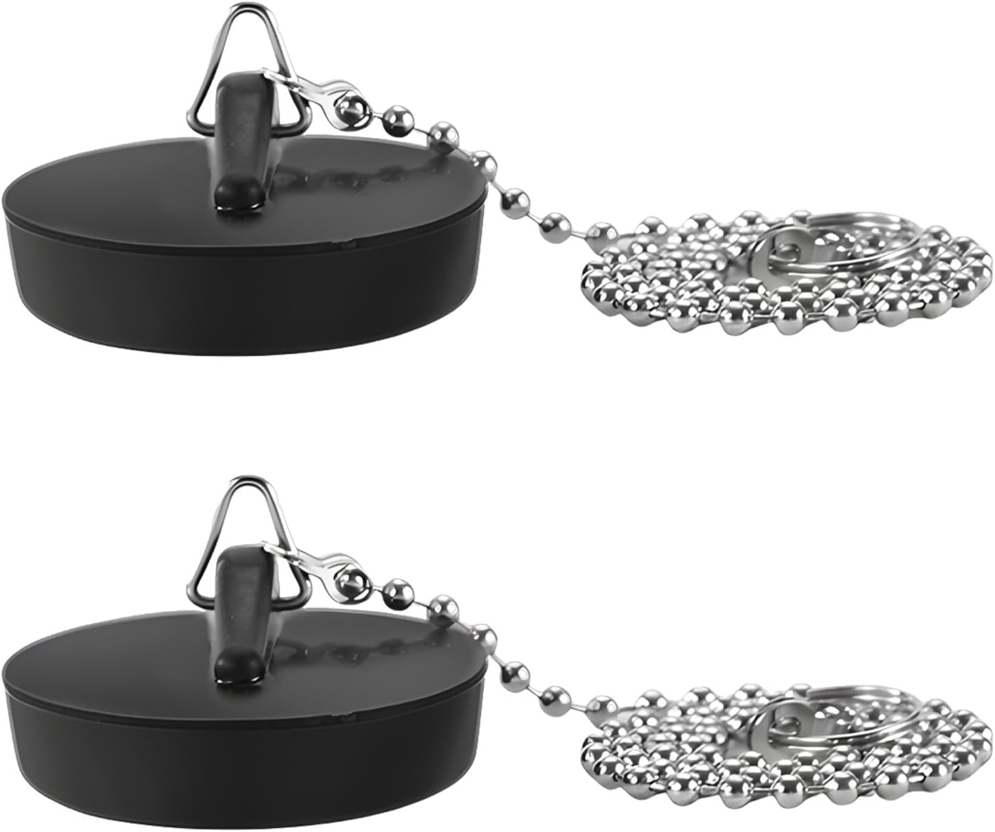 2 Pack Silicone Sink Bath Plug with Universal Rubber Bath Plug with ...