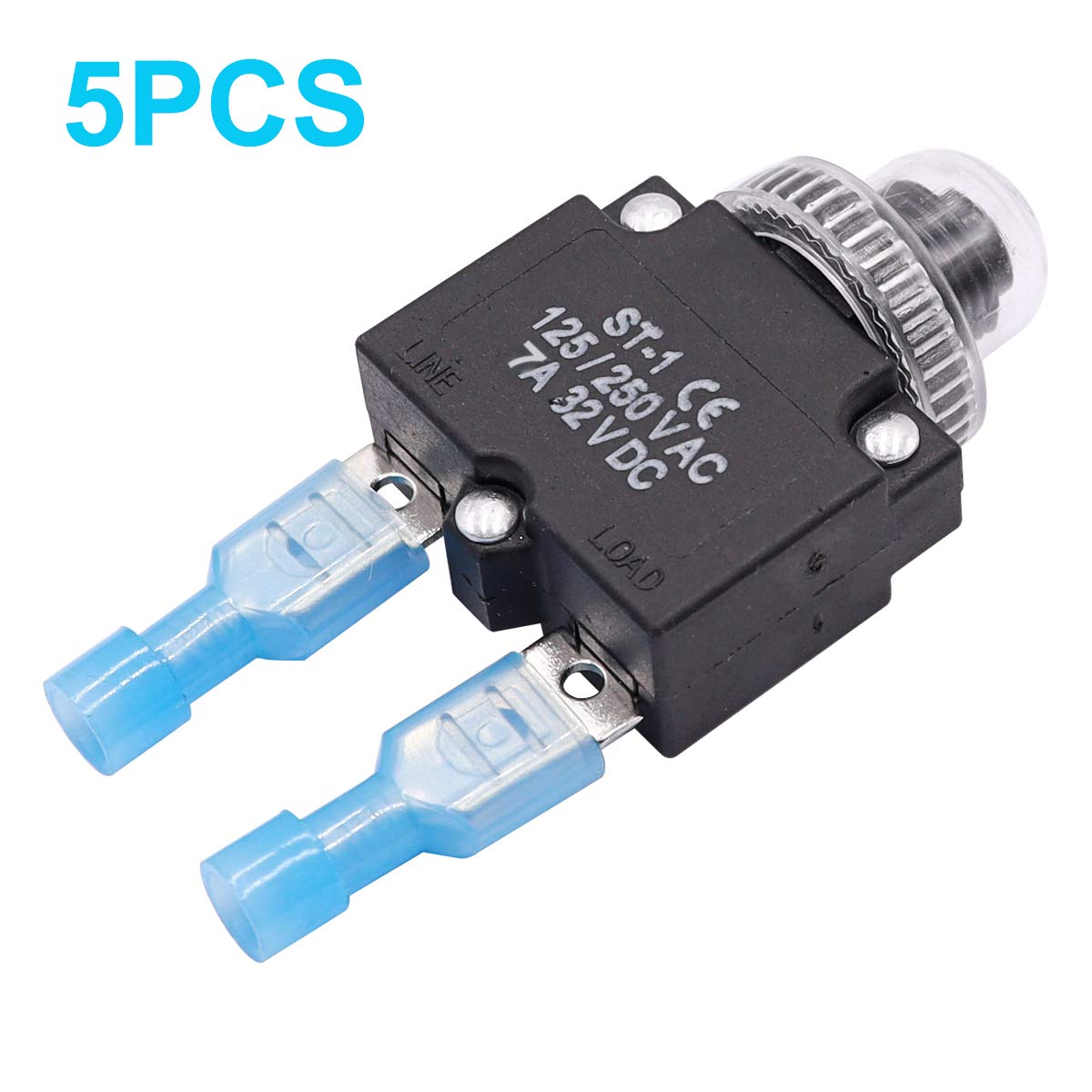 Push Button Circuit Breaker T Tocas 5-Pack Push Button Reset Circuit ...