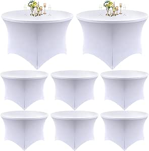 Amazon.com: 8 Pack - White 48-Inch Diameter x 30-Inch High Round ...