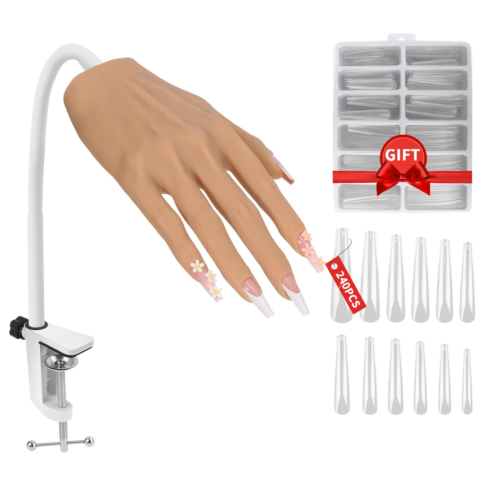 Amazon.com: LIONVISON Practice Hand for Acrylic Nails, Realistic ...