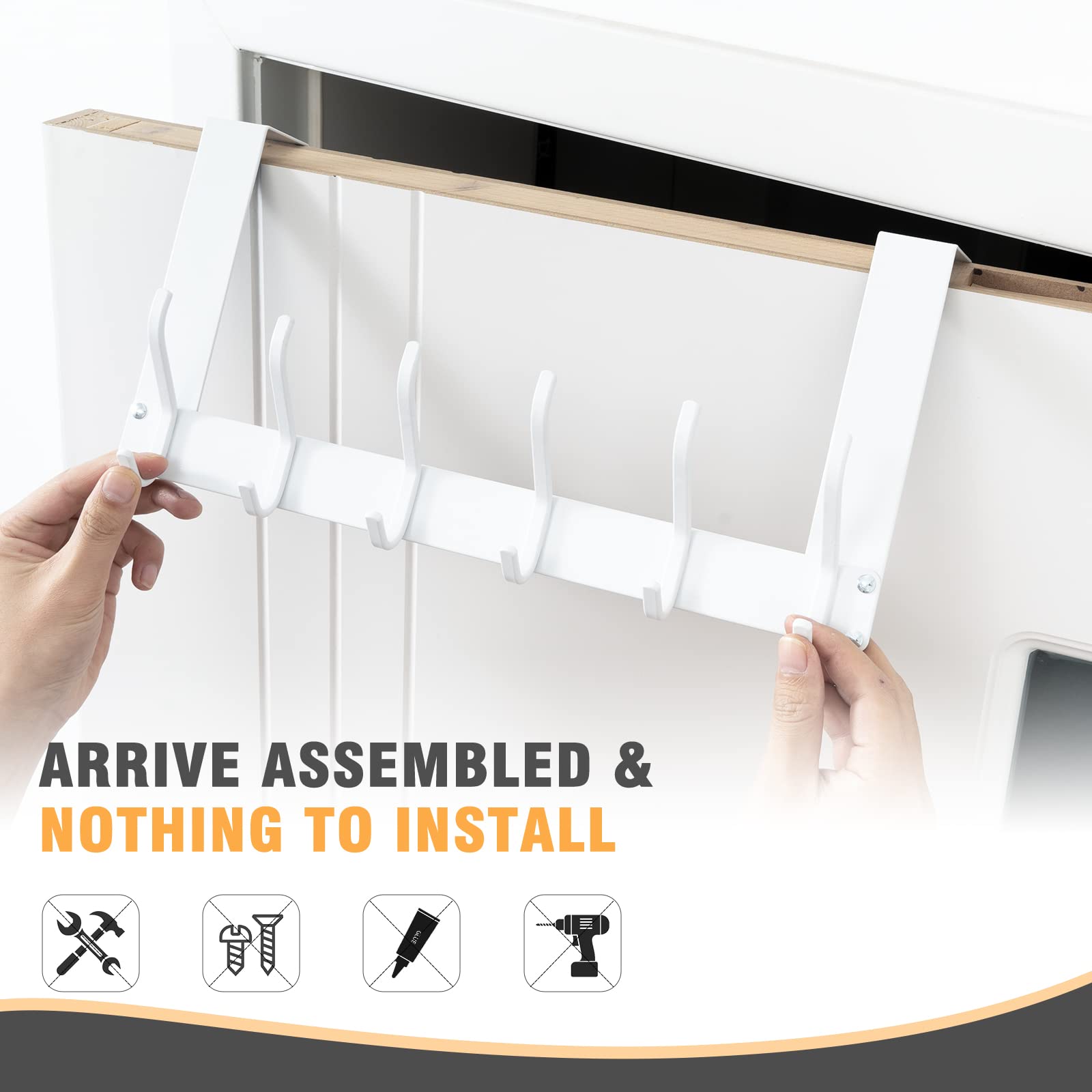 Snapklik.com : (2 Pack Foldable Over The Door Hooks, Heavy Duty Over ...