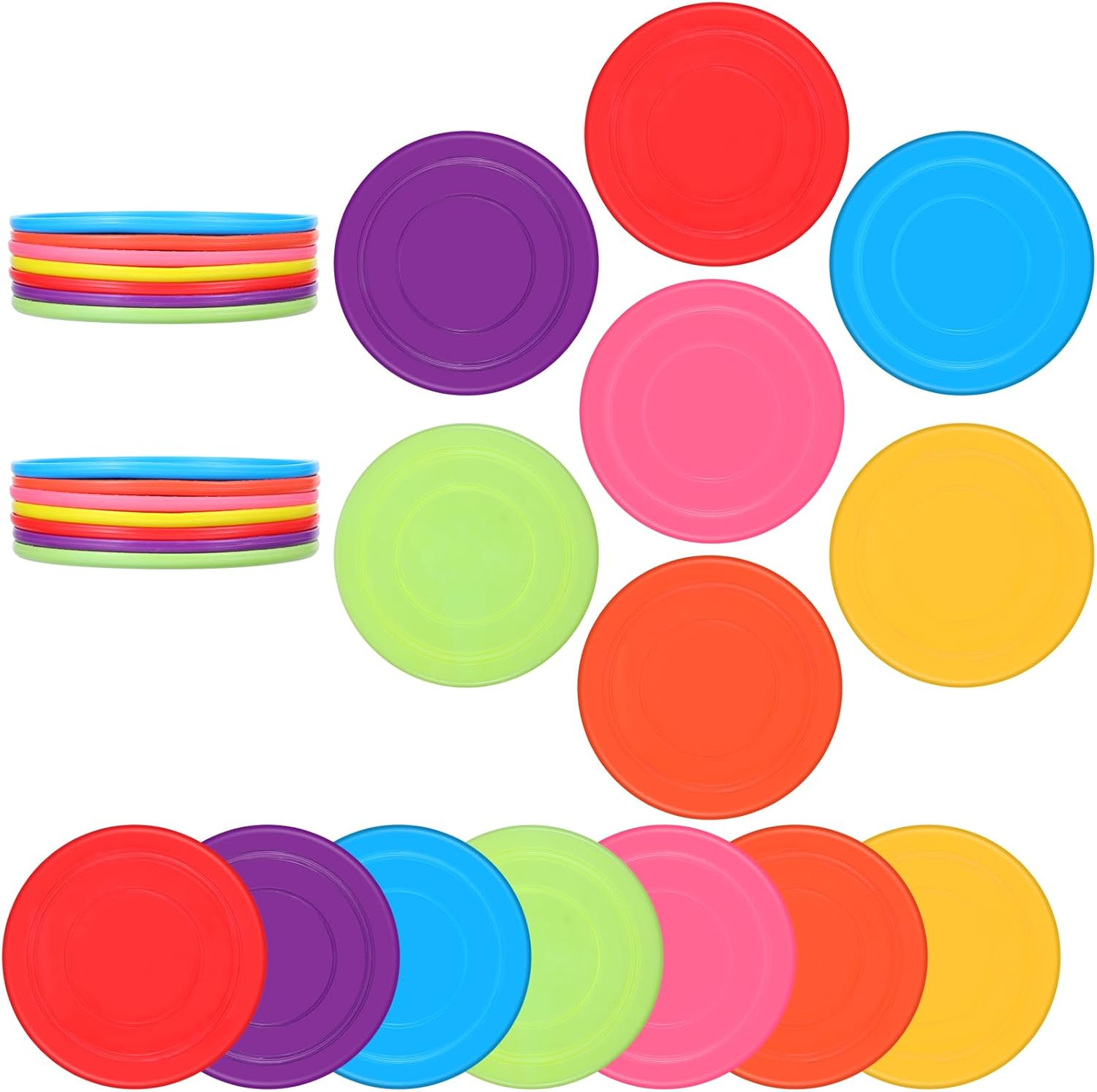 Amazon.com : HOFURME 28 Pcs Flying Discs Bulk, 7 Inch Silicone Flying ...