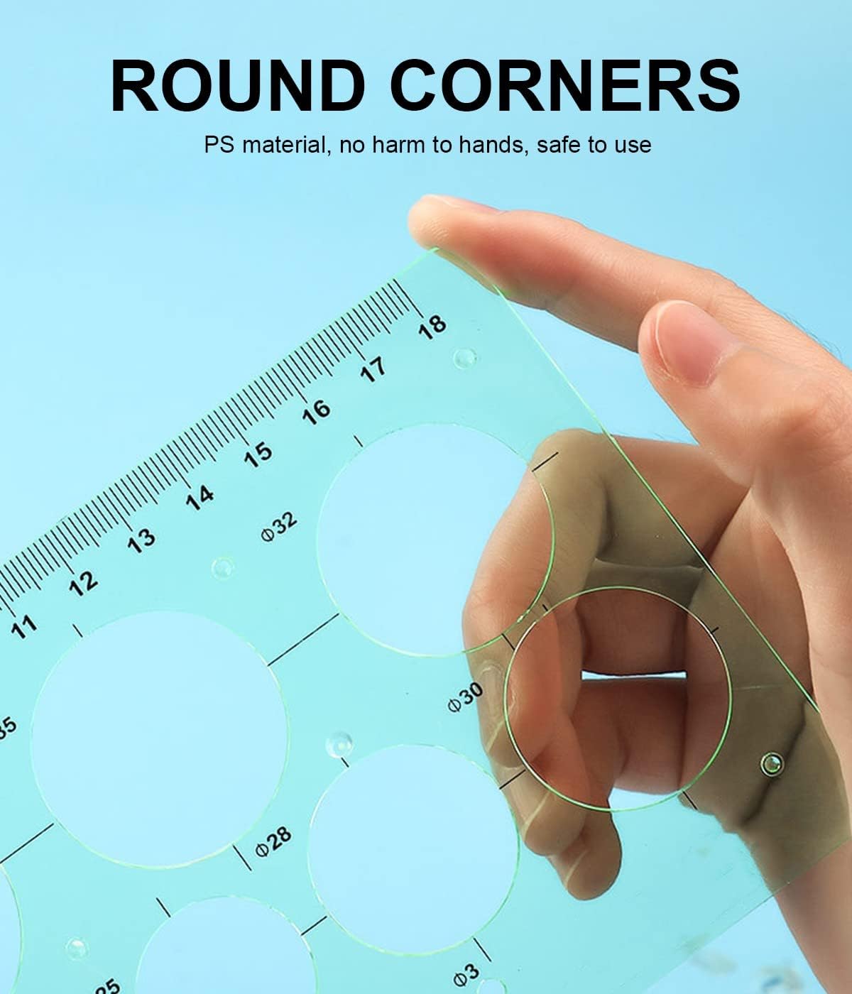 Templates Measuring Ruler, Pack of 2, Circle Template, transparent ...
