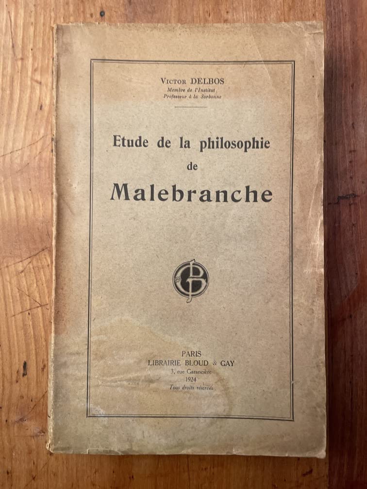 Amazon.com: Etude De La Philosophie De Malebranche: delbos victor: Books