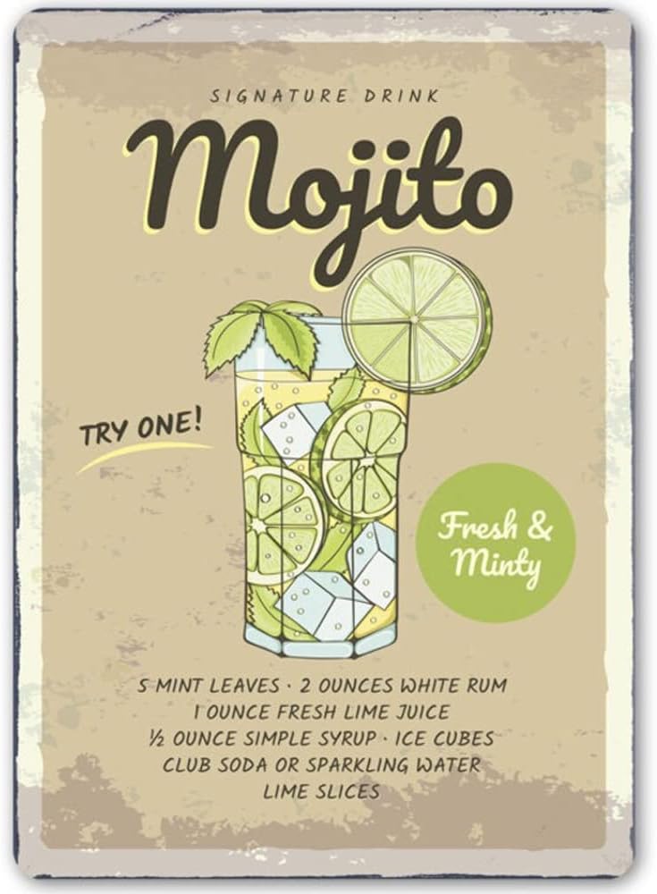 Amazon.com: Mojito Signature Drink Sign, Custom Mojito Drink Gift ...