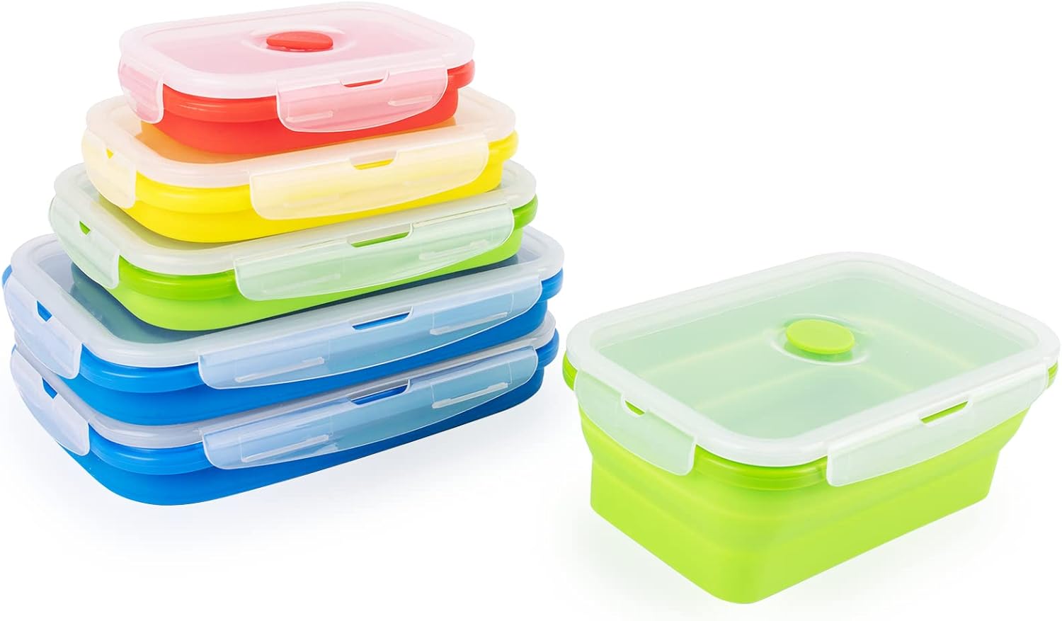 Amazon.com: Wolecok Storage Container With Lids 1 Pack（5 Microwaveable ...