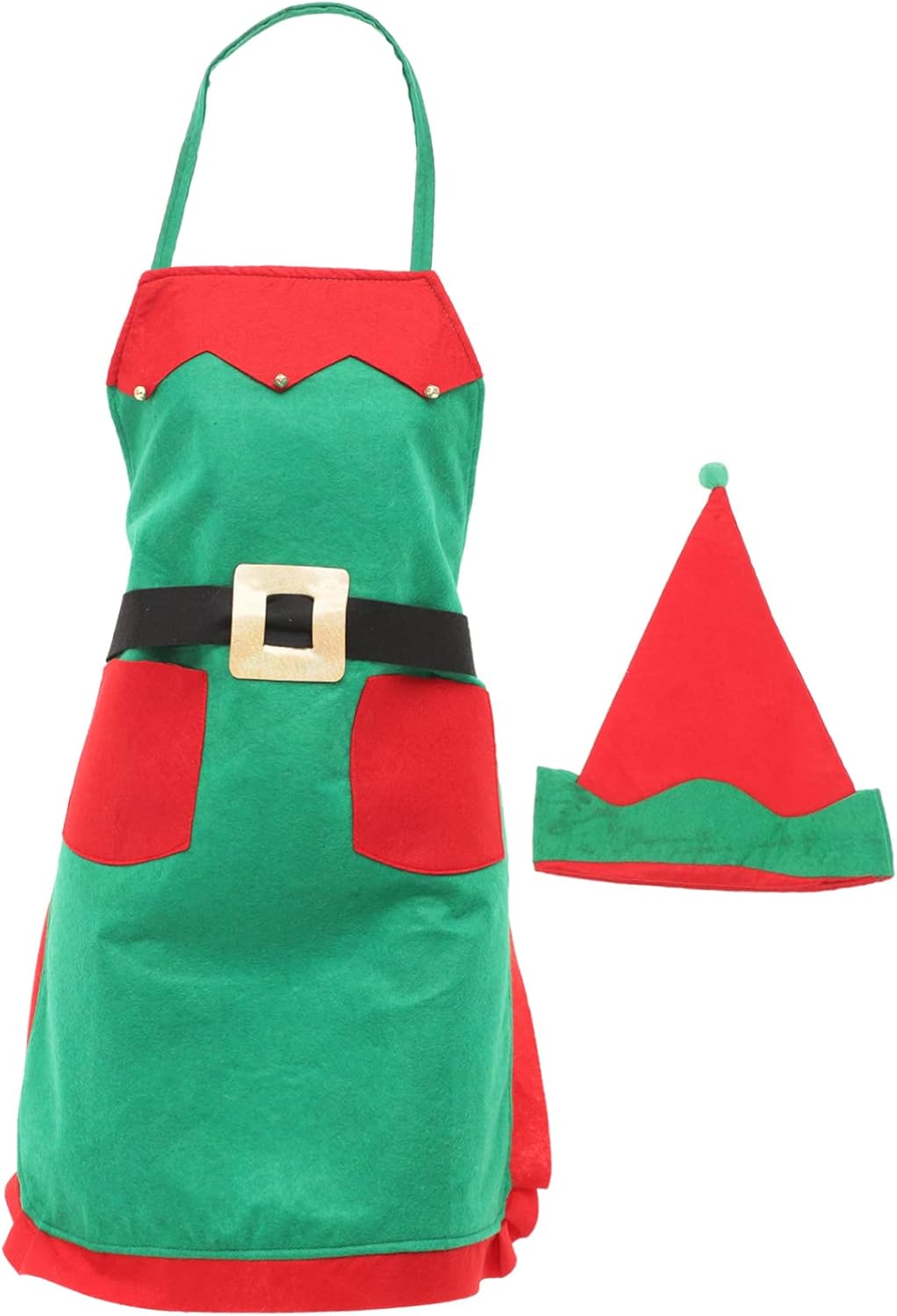 Amazon.com: NAMOARLY 1 Set Christmas Elf Apron santa elf hat elf ...