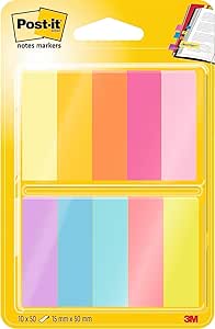 Post-it Notes Marker, Pack of 10 Pads, 50 Markers per Pad,12.7 mm x 44. ...