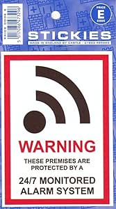 Monitored Alarm System Warning Sign Sticker Work Home Safety Security ...
