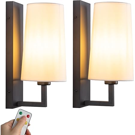 Modern Battery Operated Wall Sconces Set Of Two, Battery Operated Wall ...