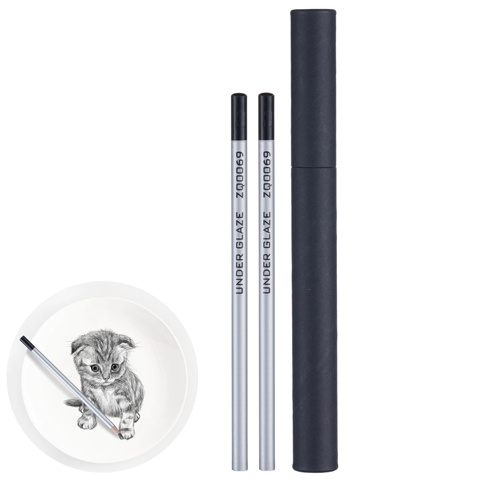 Amazon.com : Varku 2PCS Underglaze Pencils for Pottery, Ceramic Black ...