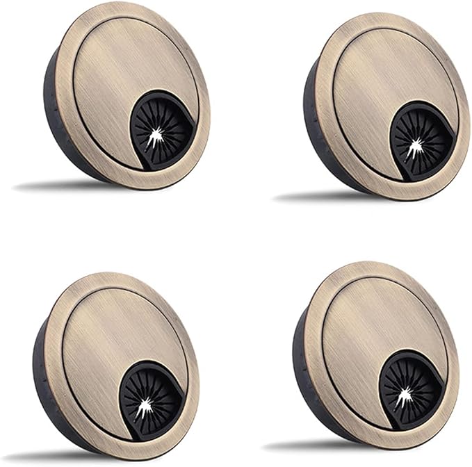 4-piece 60mm Desk Cable Grommets, Computer Desk Metal Cable Hole, Round ...