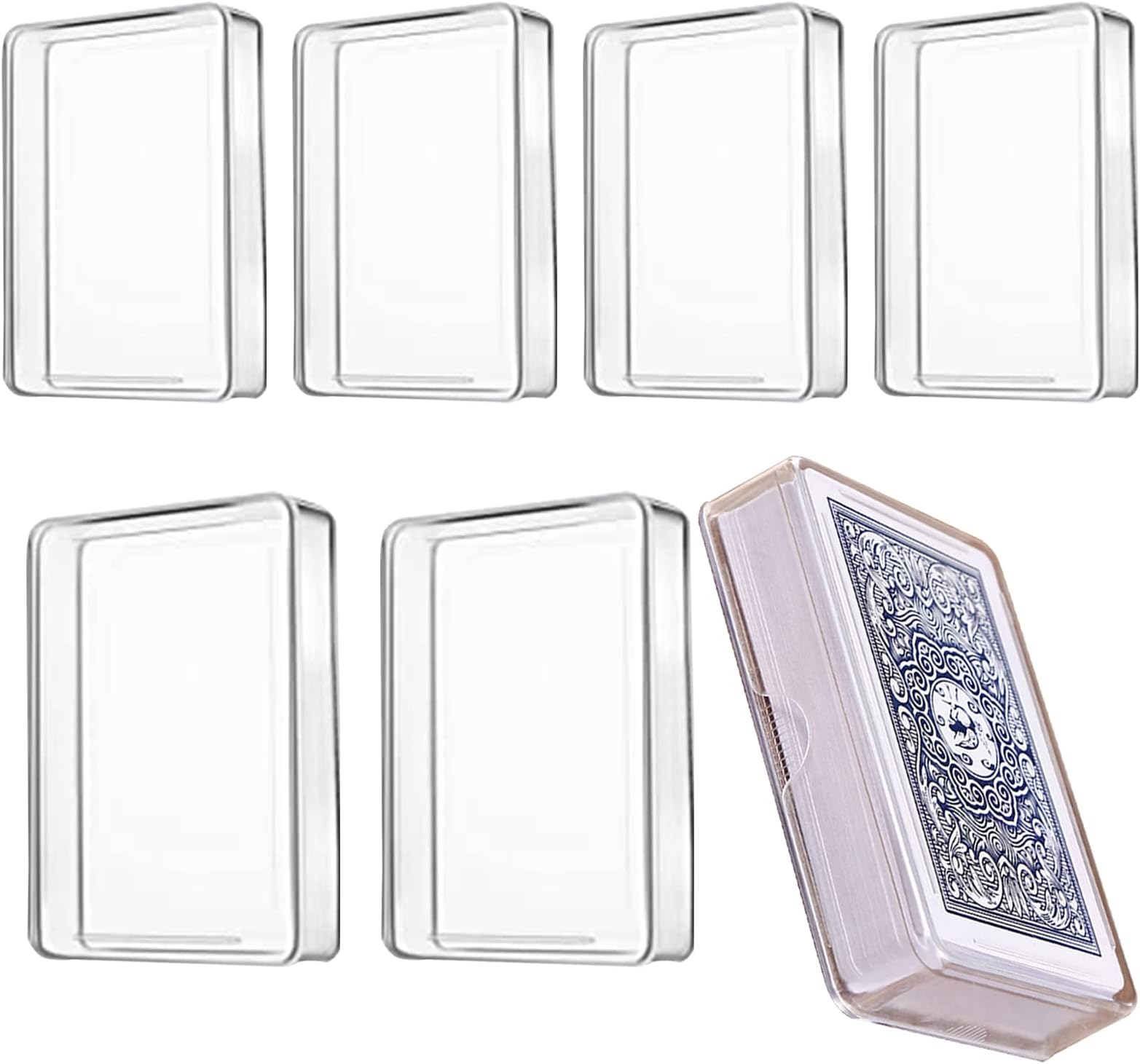 6 Pcs Plastic Playing Card Case Transparent Playing Card Holder for ...