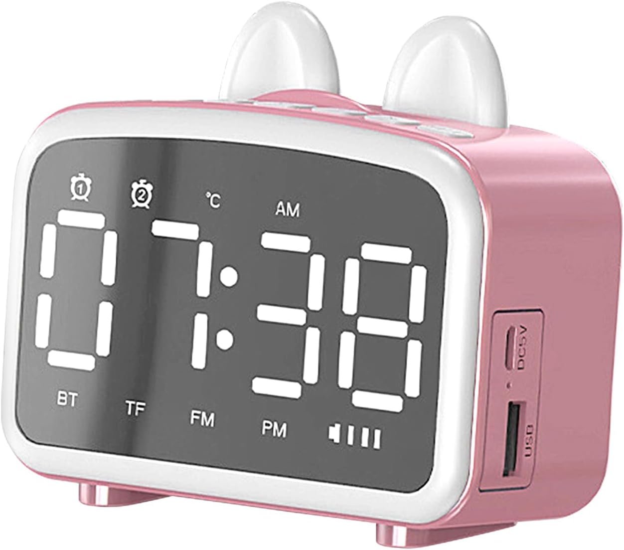 Amazon.com: Rabbit Digital Alarm Clock, Cute Rechargeable Clock with ...
