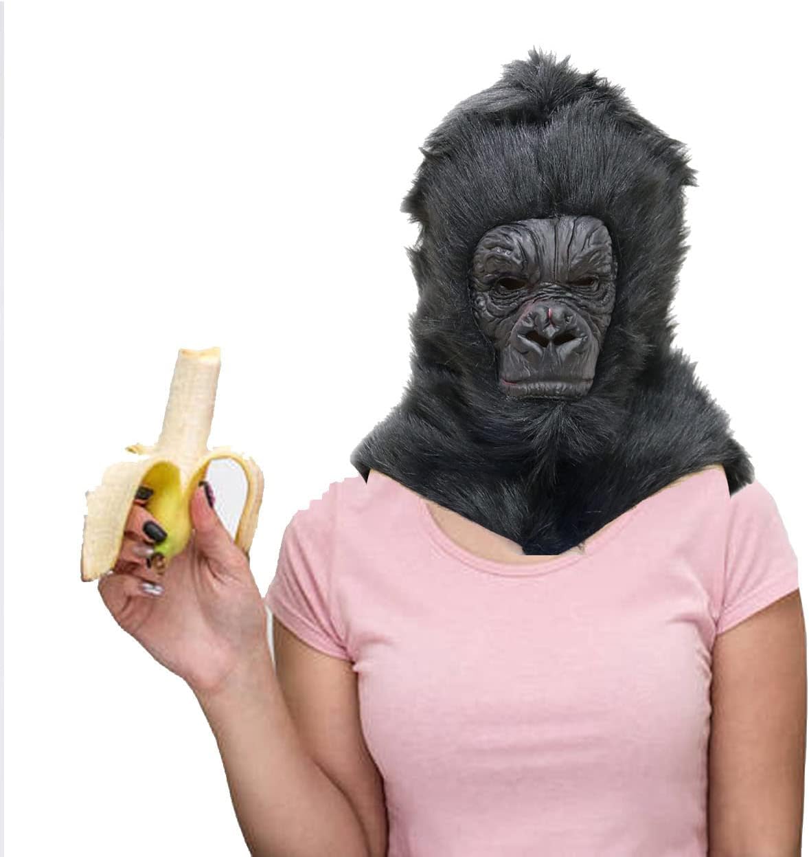 Amazon.com: Edlike Realistic Ape Gorilla Mask,Full Head Ape Mask,Funny ...