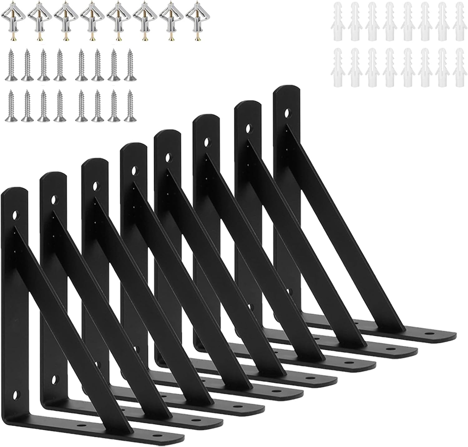 8 Pack Shelf Brackets 150x90mm, Heavy Duty Wall L Brackets with 90 ...