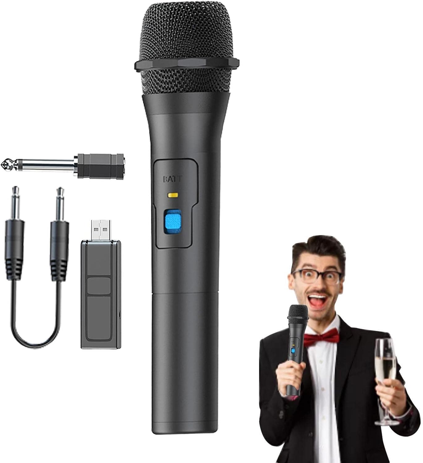 Wireless Microphone Karaoke - Metal Dynamic Wireless Mic System with ...