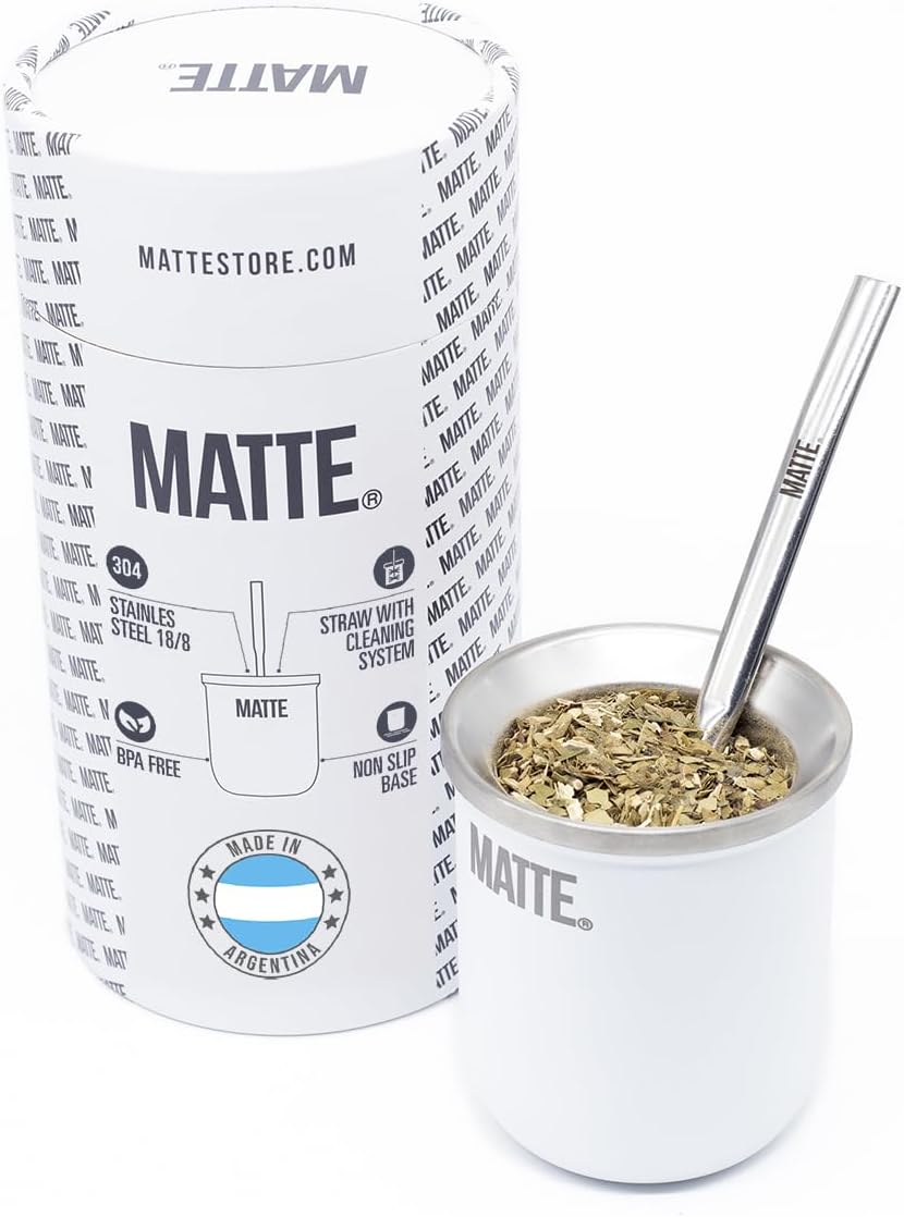 Amazon.com | Matte Premium Yerba Mate Set – Includes Stainless Steel ...