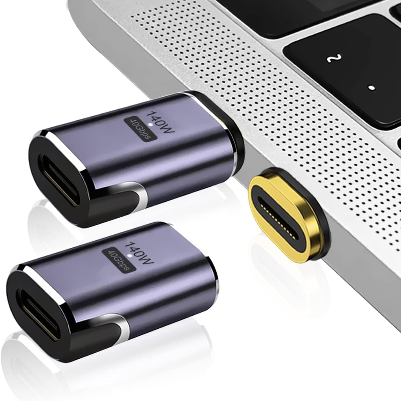 IVIVTOR USB C Magnetic Adapter 140 W - Pack of 2 Type C Magnetic Plug ...