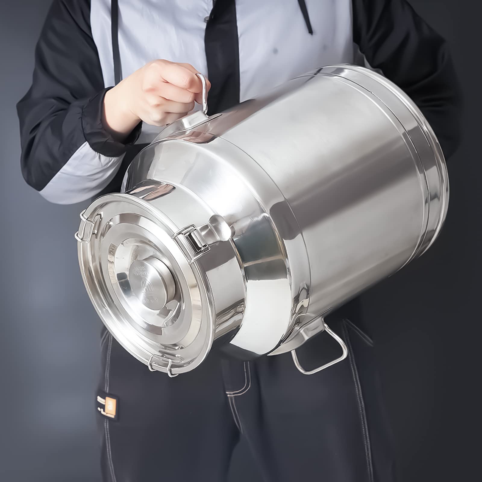 VorChef 20 Liter 5.3 Gallon Stainless Steel Milk Can Milk Bucket Wine ...