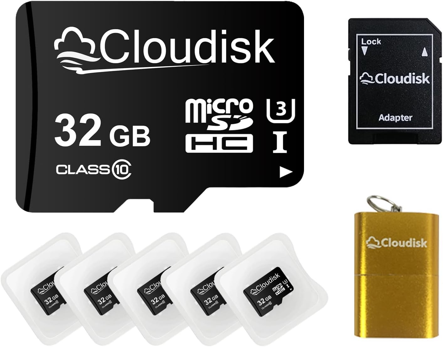Amazon.com: Cloudisk Pack of 5 Micro SD Card 32GB Flash Memory Card ...