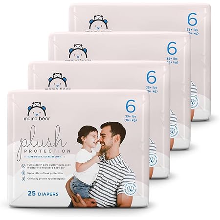 Amazon.com: Amazon Brand - Mama Bear Plush Protection Size 6 Diapers ...