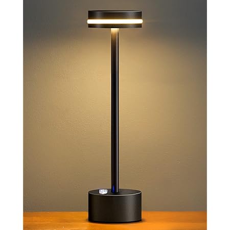 2 Pack Cordless LED Table Lamp, 3-Level Brightness, Stepless Dimmable ...