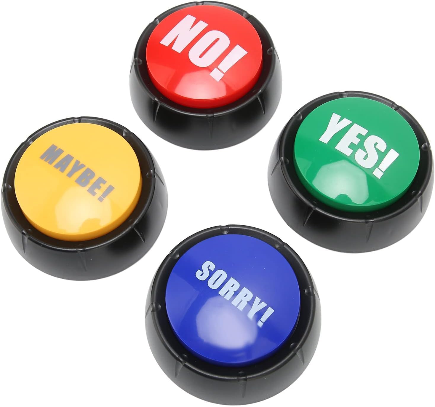 WADY 4Pcs Answer Button Set, Portable Yes No Buttons Funny Sorry Maybe ...