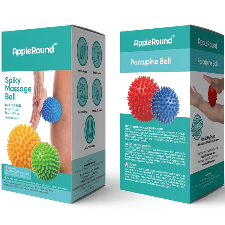 Snapklik.com : AppleRound Spiky Massage Balls, 7.5 Cm & 9 Cm Combo Pack, Stress Reflexology ...