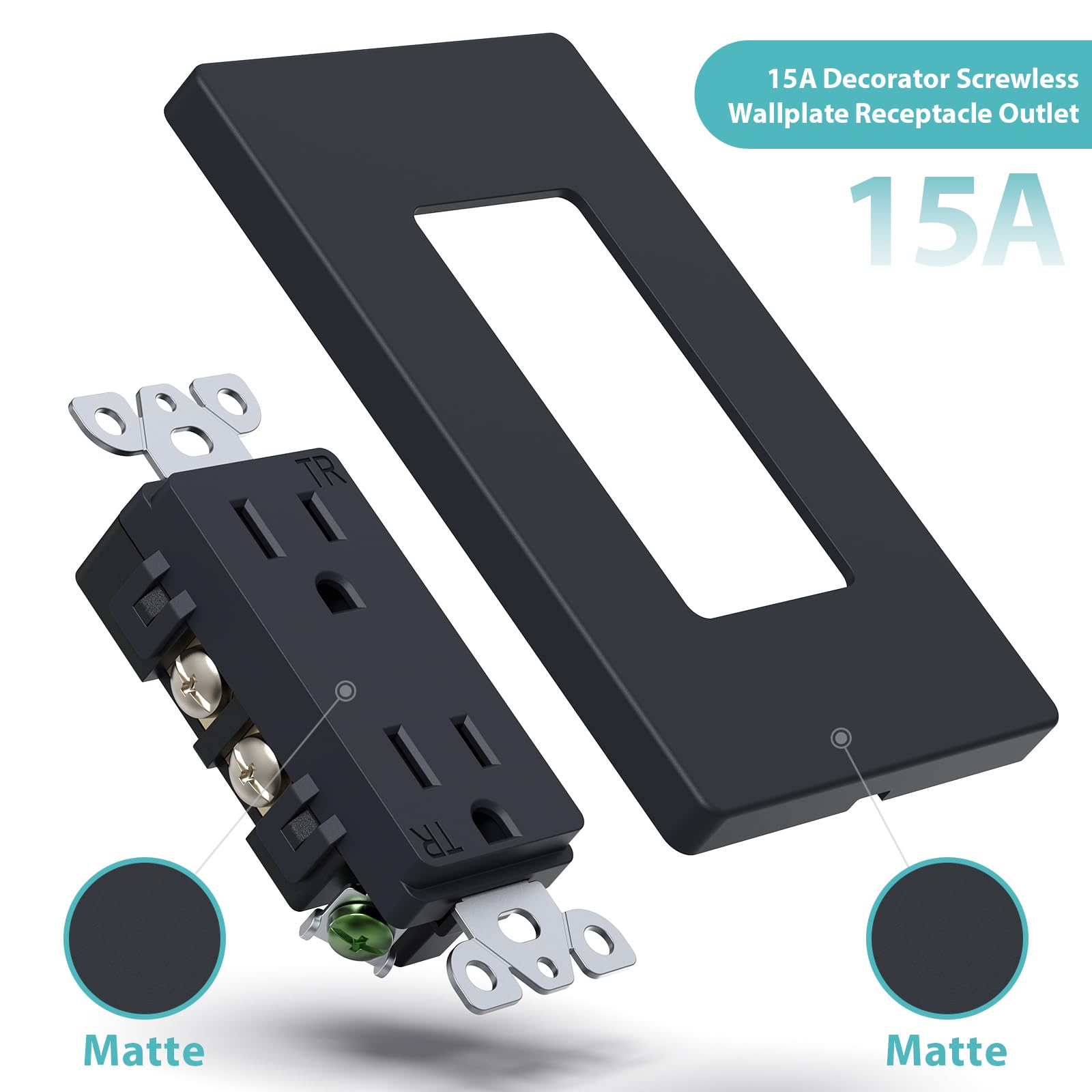 Snapklik.com : 15 Amp Duplex Receptacle Decorator Wall Outlet ...