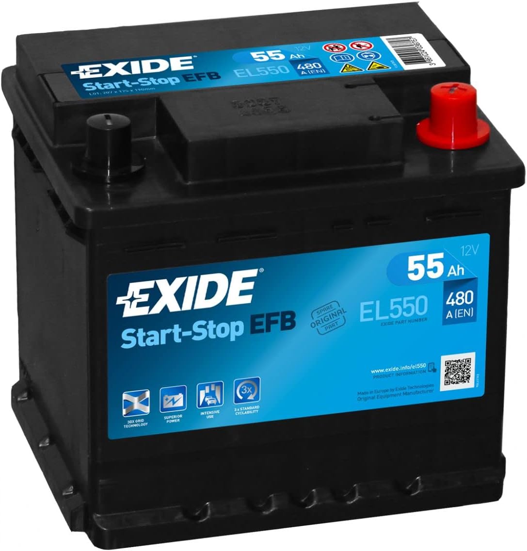 Exide EL550 012 EFB CAR BATTERY 55AH : Amazon.co.uk: Automotive