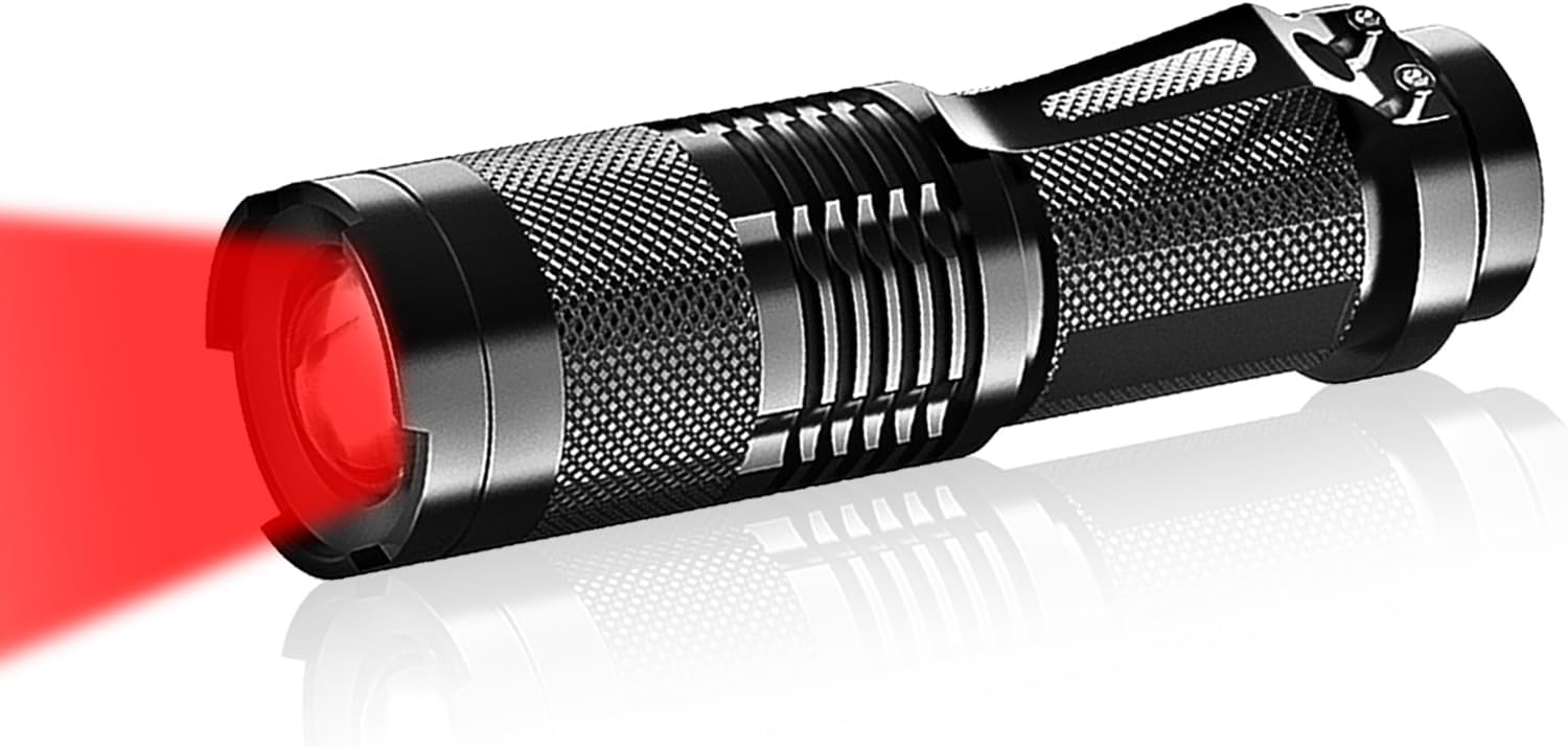 HYVCZP High Power Red LED Flashlight | Powerful Scalable | 3 Modes Red ...