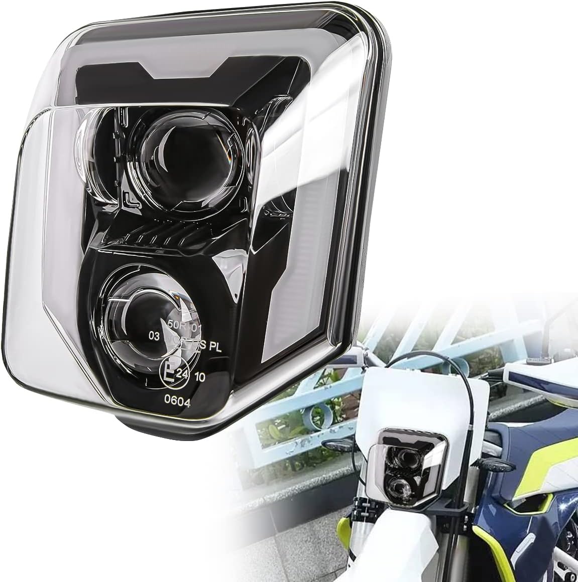 Amazon.com: BYKIT Dirtbike LED Headlight Assembly for Husqvarna 701 ...