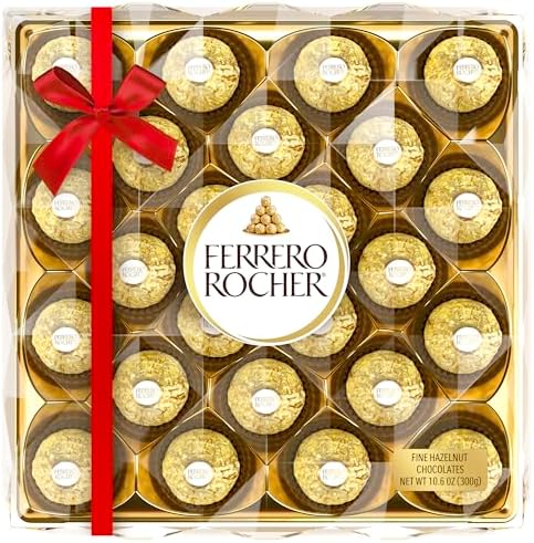 Amazon.com: Ferrero Rocher Fine Hazelnut Milk Chocolate, 24 Count ...