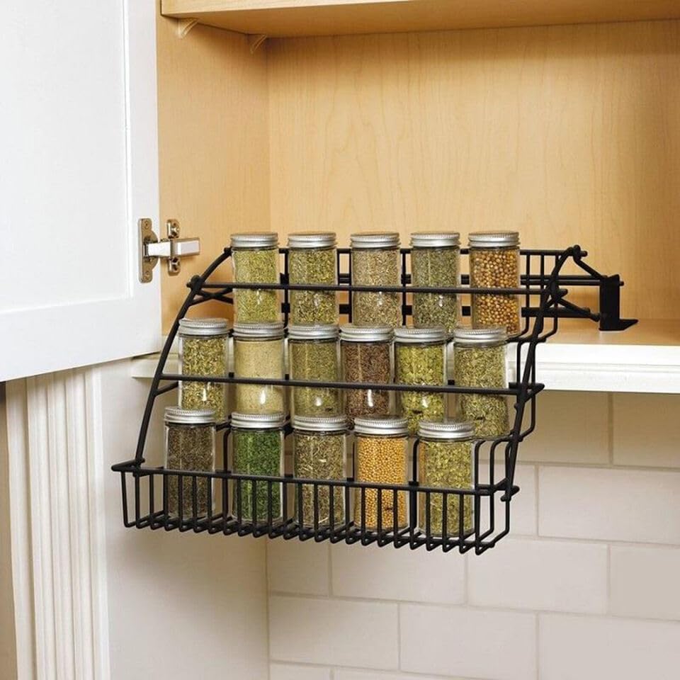 Amazon.com: Kirshy Solutions Under Cabinet Spice Rack With 6 Glass ...