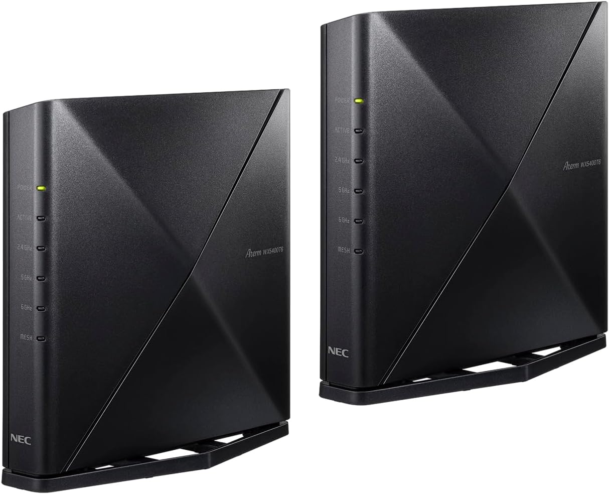 Amazon | NEC Aterm 無線LAN メッシュWiFi Wi-Fi 6E ルーター 11ax PA-WX5400T6/MS ...