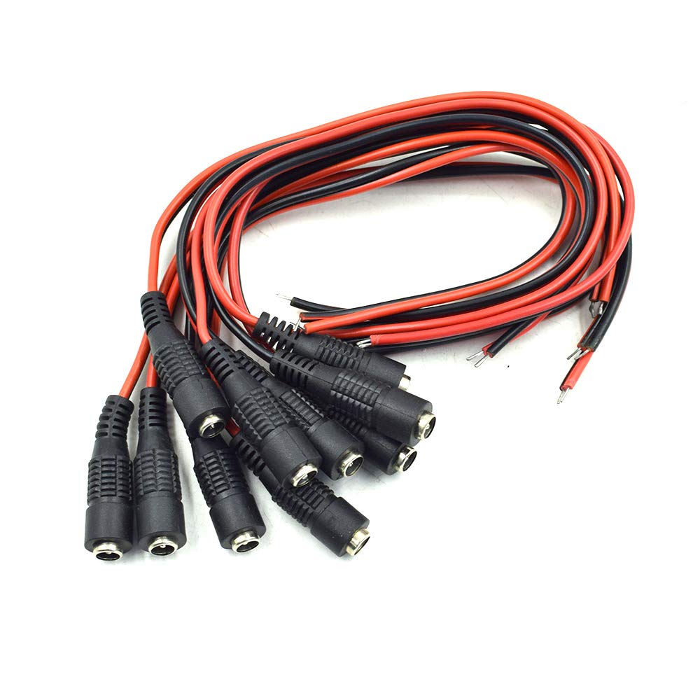 Buy Hxchen Female Power Pigtail DC 5.5mm x 2.1mm Connectors for CCTV ...