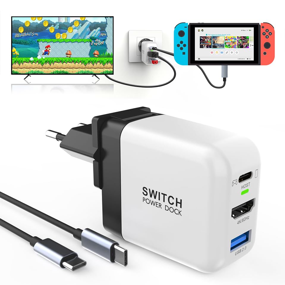 36W Switch Docking Station, für Nintendo Switch OLED/Steam Deck, Mini ...