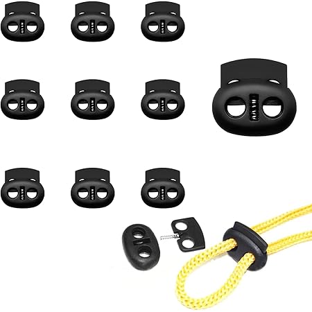 Toggles for Drawstrings, 20pcs Dual-Holes Spring Cord Locks Drawstring ...
