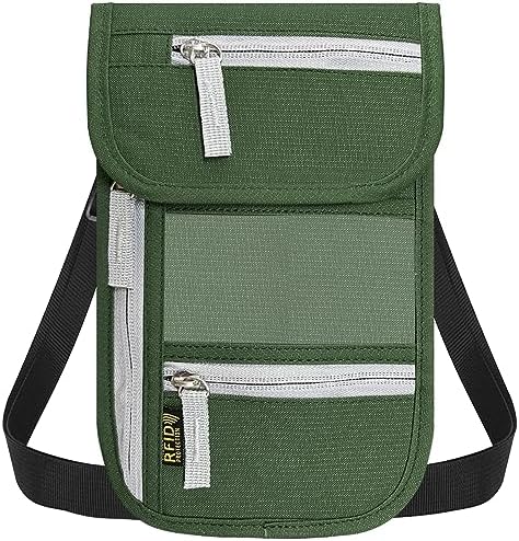 Amazon.com | Travel Neck Wallet, RFID Blocking Passport Holder with ...