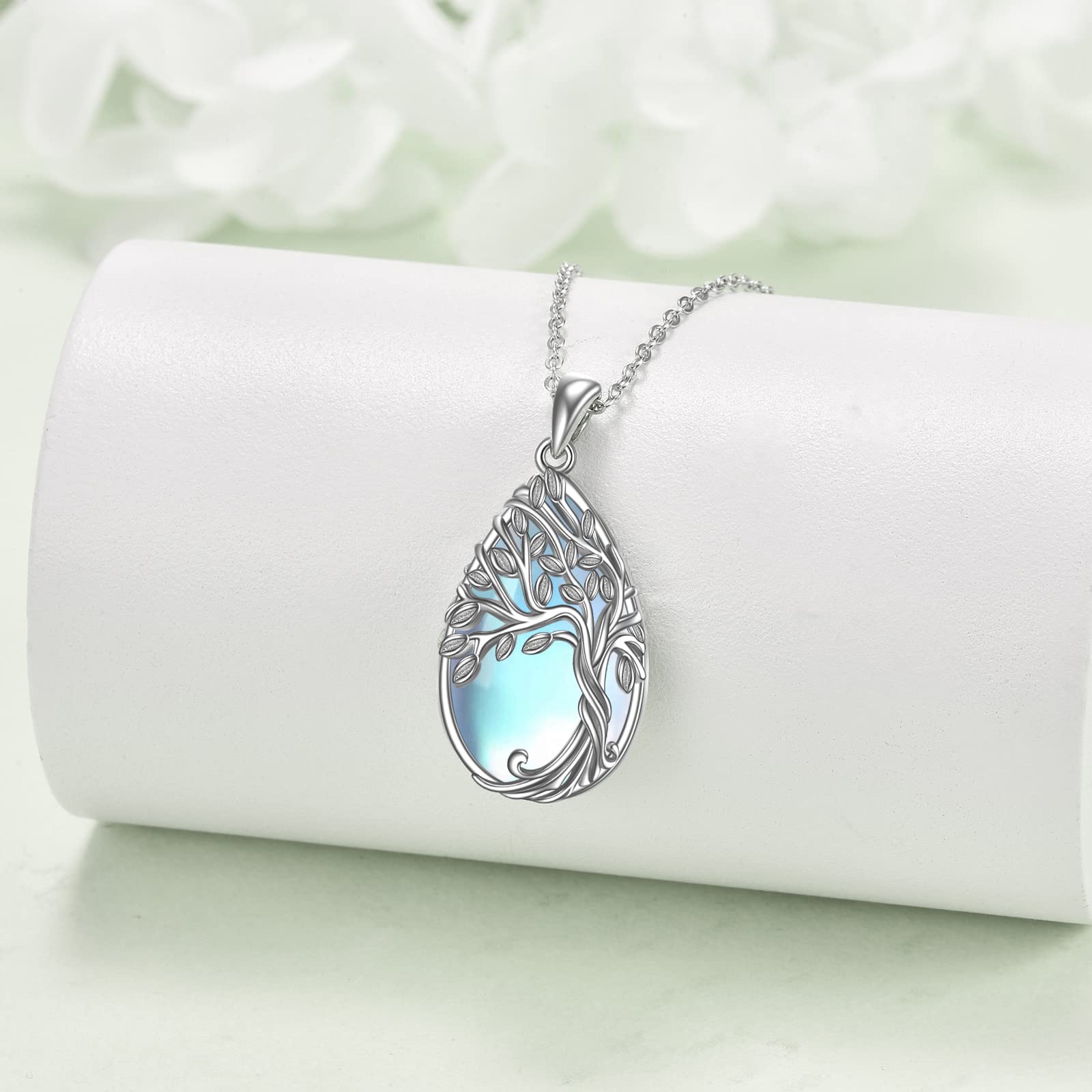 Snapklik.com : Tree Of Life Necklace Sterling Silver Moonstone Jewelry ...
