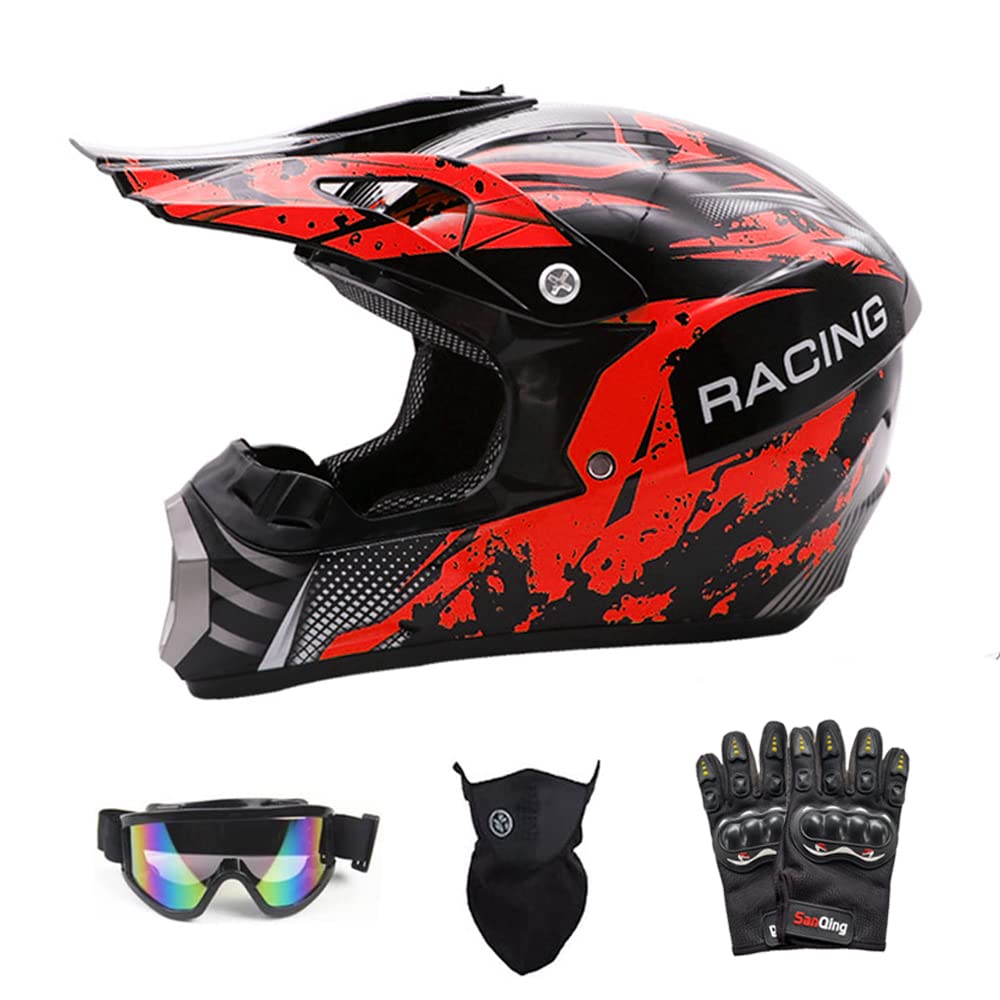 TTMiku Youth Motocross Helmet,Lightweight 4-Wheeler ATV Dirt Bike BMX ...